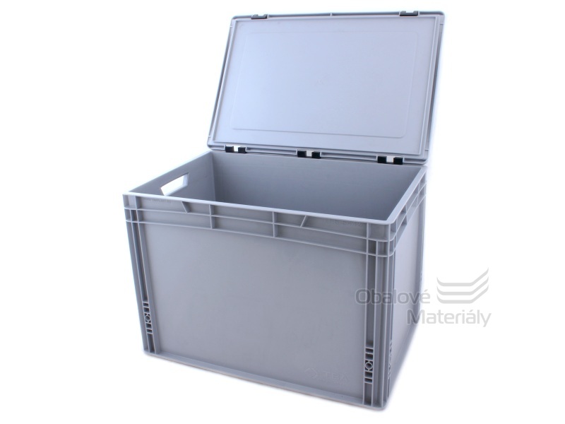 Plastová přepravka s víkem, 60x40x42 cm - Obalové Materiály